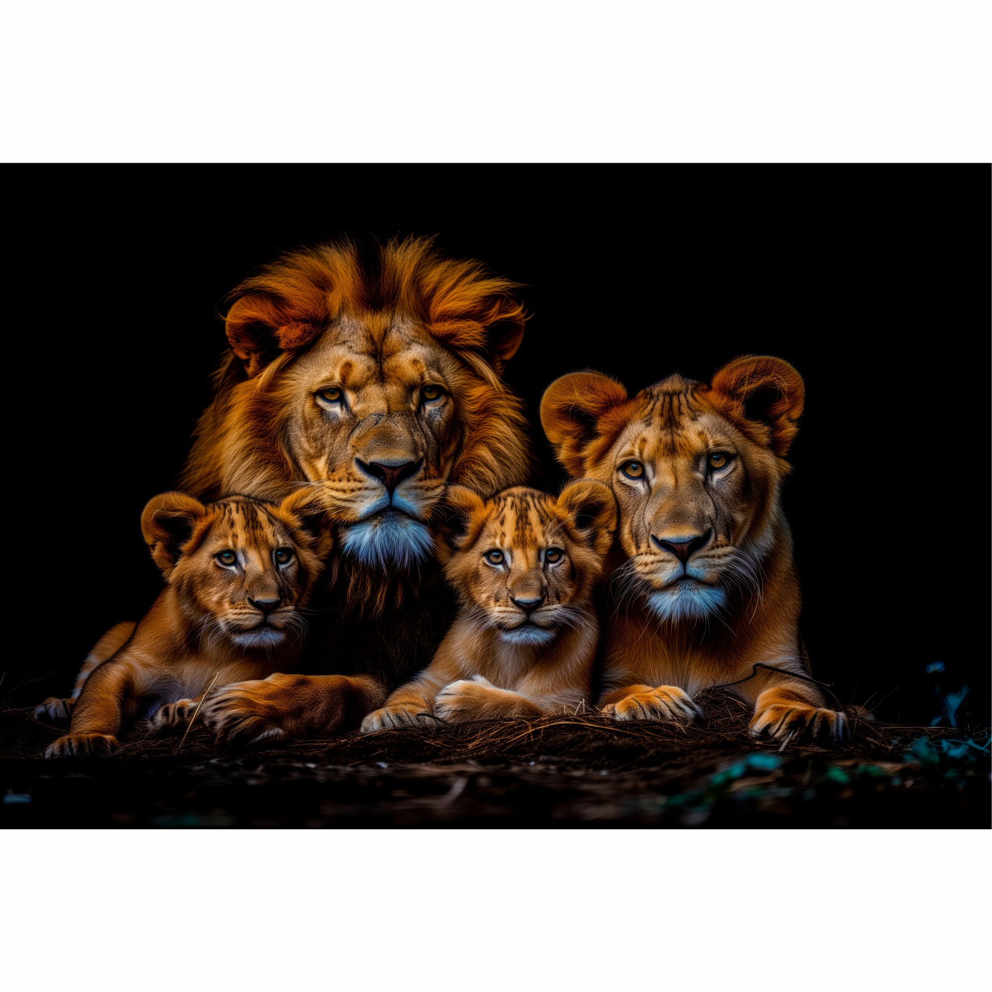 Quadro familia de leão 2 filhotes - Me Moldura Quadros decorativos ...